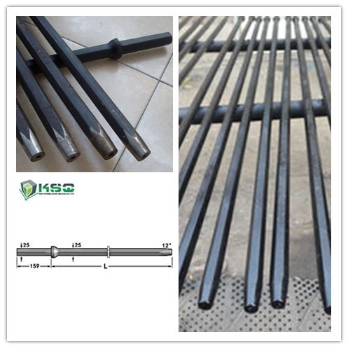 12° Hex Tapered Drill Rod Shank 22*108mm/25*159mm For Minning Quarring
