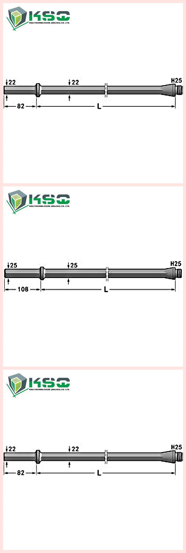 H25 Threaded Small Hole Drilling Cross Bits Metal For Minning Quarring