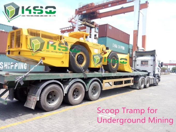 Orange Load Haul Dump Machine , Two Cubic Meters underground lhd machines