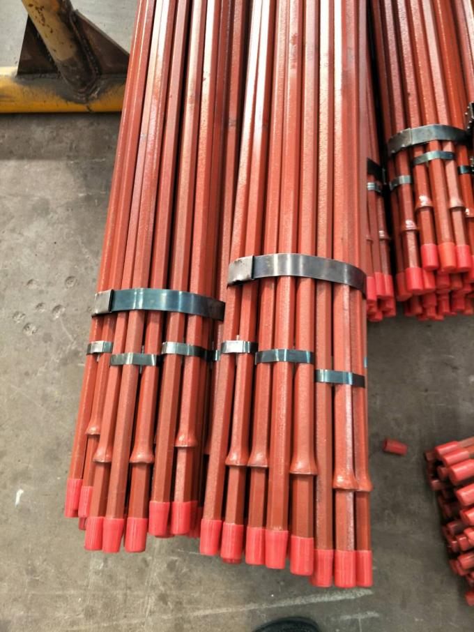 H25x159mm Steel Rock Drill Rod / Mining Tapered Hex Drill Rod 800mm ...