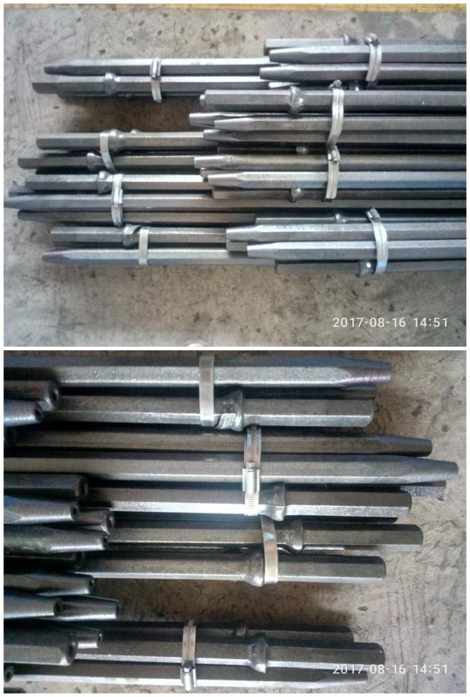 H25x159mm Steel Rock Drill Rod / Mining Tapered Hex Drill Rod 800mm ...