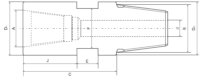 Thread Rock Drilling Tools Bit Sub Adapter With API Reg And BECO Pin