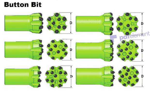 T38 - 89mm For Rock Drilling Spherical / Ballistic Buttons Threaded ...
