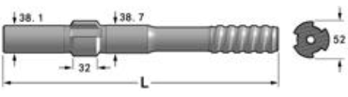 Drilling Rig Tools Drill Shank Adapter Atlas Copco R32 R38 T38 Thread ...