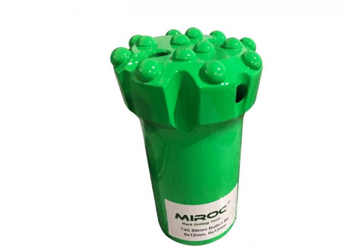 T45 89mm Diameter Threaded Button Bits Ballistic / Spherical High Precision